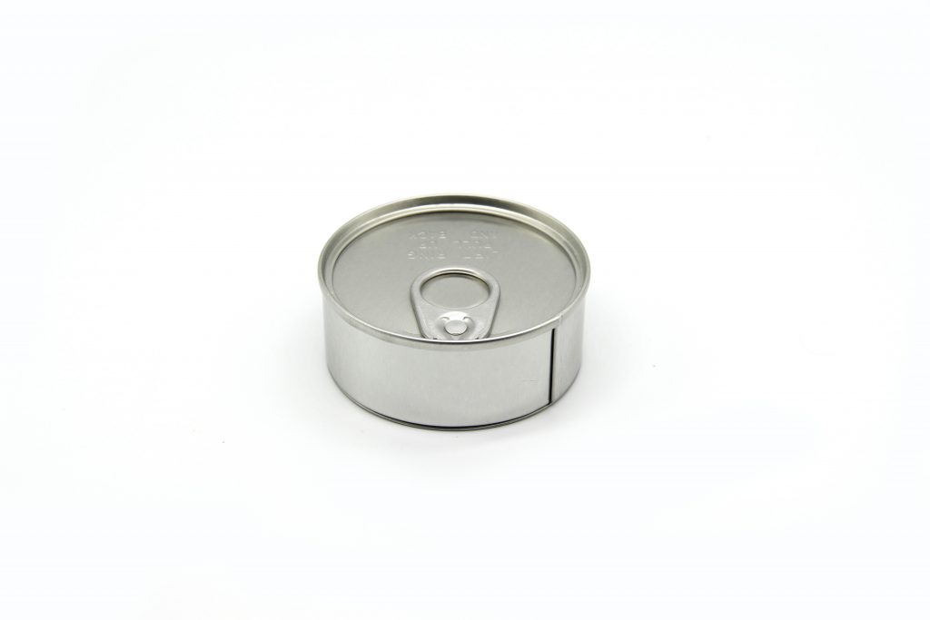 Self Sealing 2oz Tuna Cans & Aluminum EZO Pull Tab Lids with Black ...